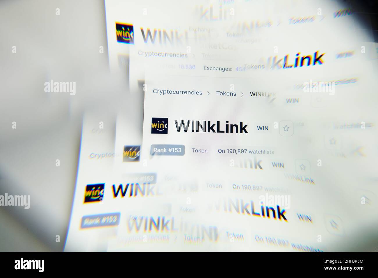 Milan, Italy - January 11, 2022: winklink - WIN logo on laptop screen ...