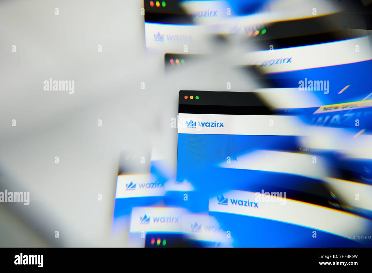 Milan, Italy - January 11, 2022: wazirx - WRX logo on laptop screen ...