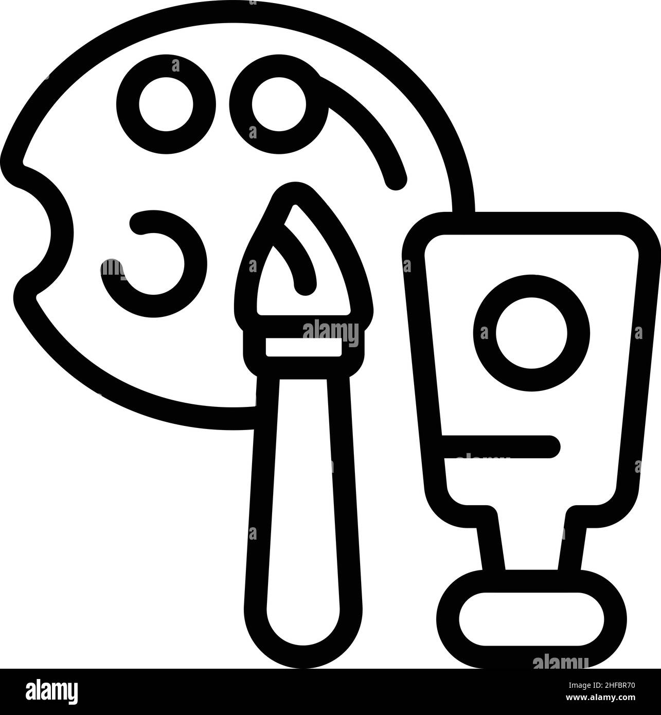 Paint tools icon outline vector. Tool brush. Artist easel Stock Vector ...