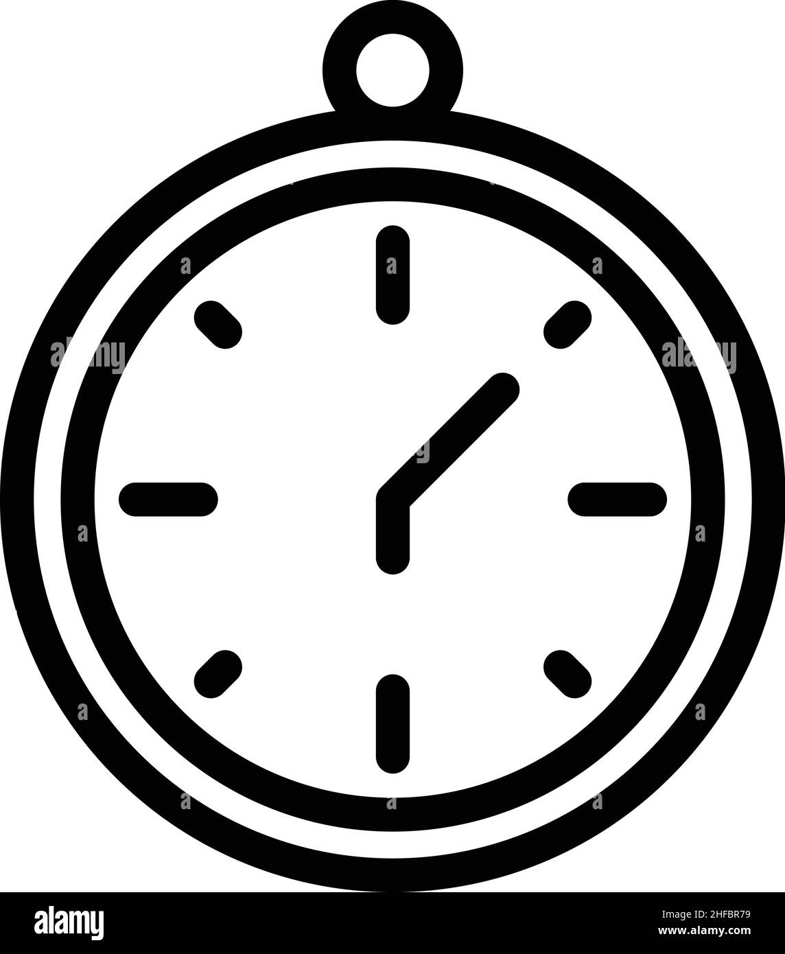 Stopwatch Duration Icon Outline Vector Hour Timer Date General Stock