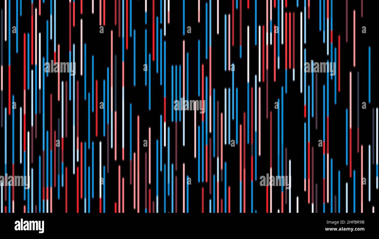 Abstract colorful narrow lines moving fast on black background ...