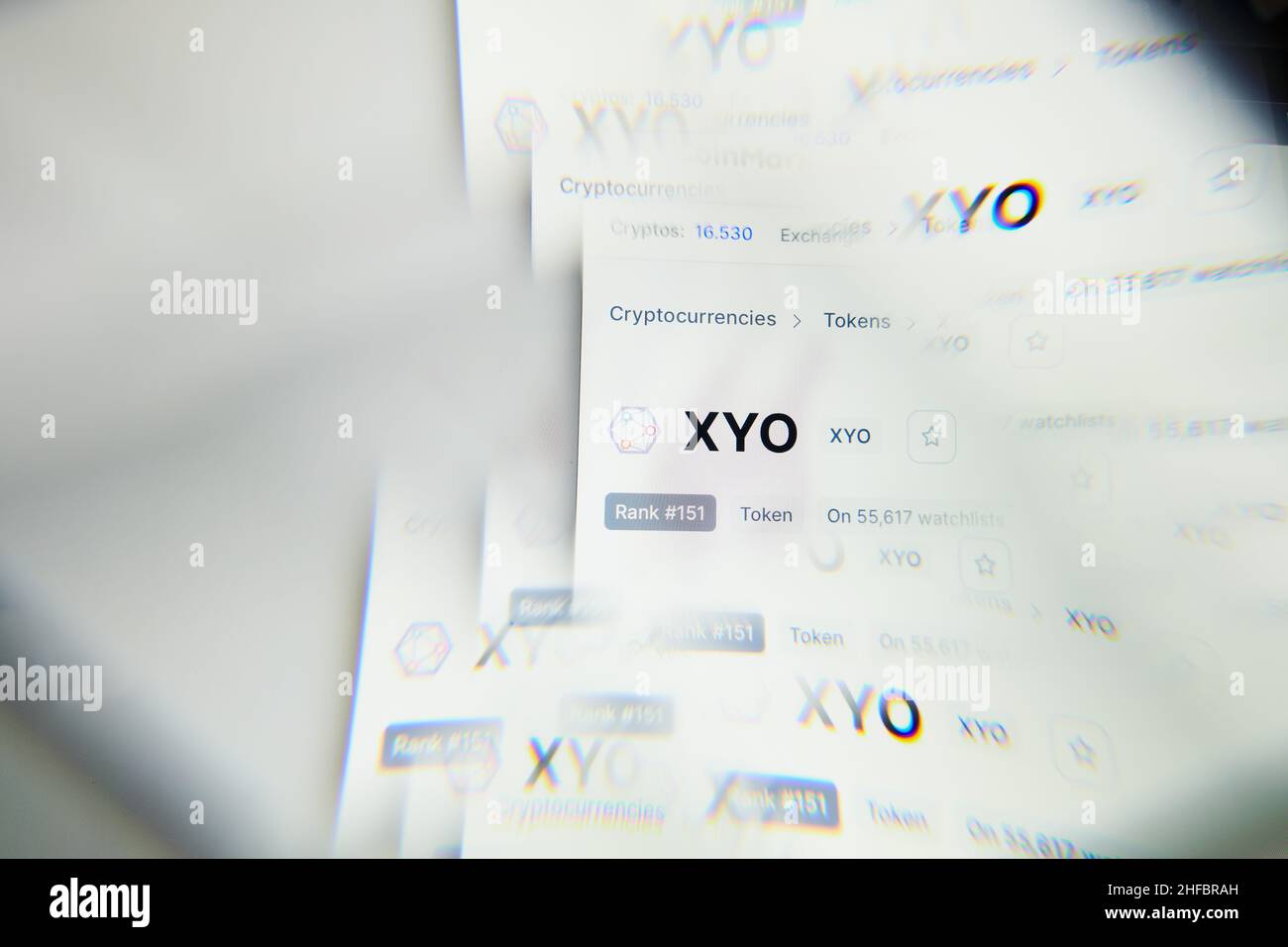 Milan, Italy - January 11, 2022: xyo network - XYO logo on laptop ...