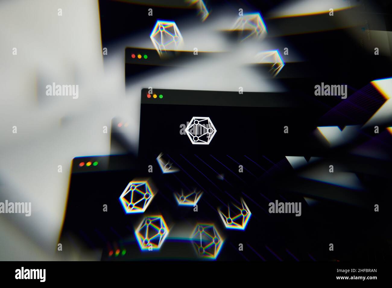 Milan, Italy - January 11, 2022: xyo network - XYO logo on laptop ...