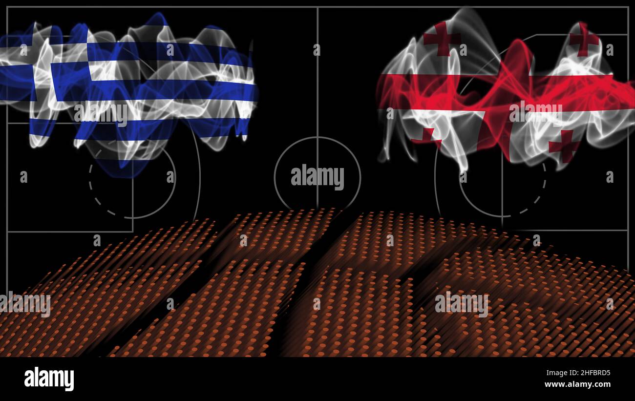 Greece vs Georgia Basketball, smoke flag, Sport game Stock Photo - Alamy