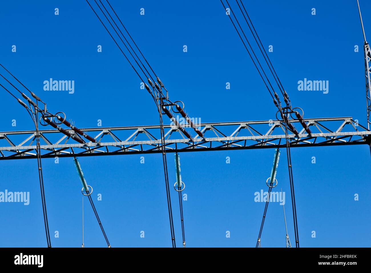 electrical tower in beautiful landscape with sky Stock Photo - Alamy