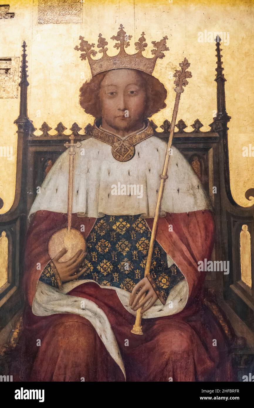 England, London, Westminster Abbey, Portrait of King Richard II Stock ...