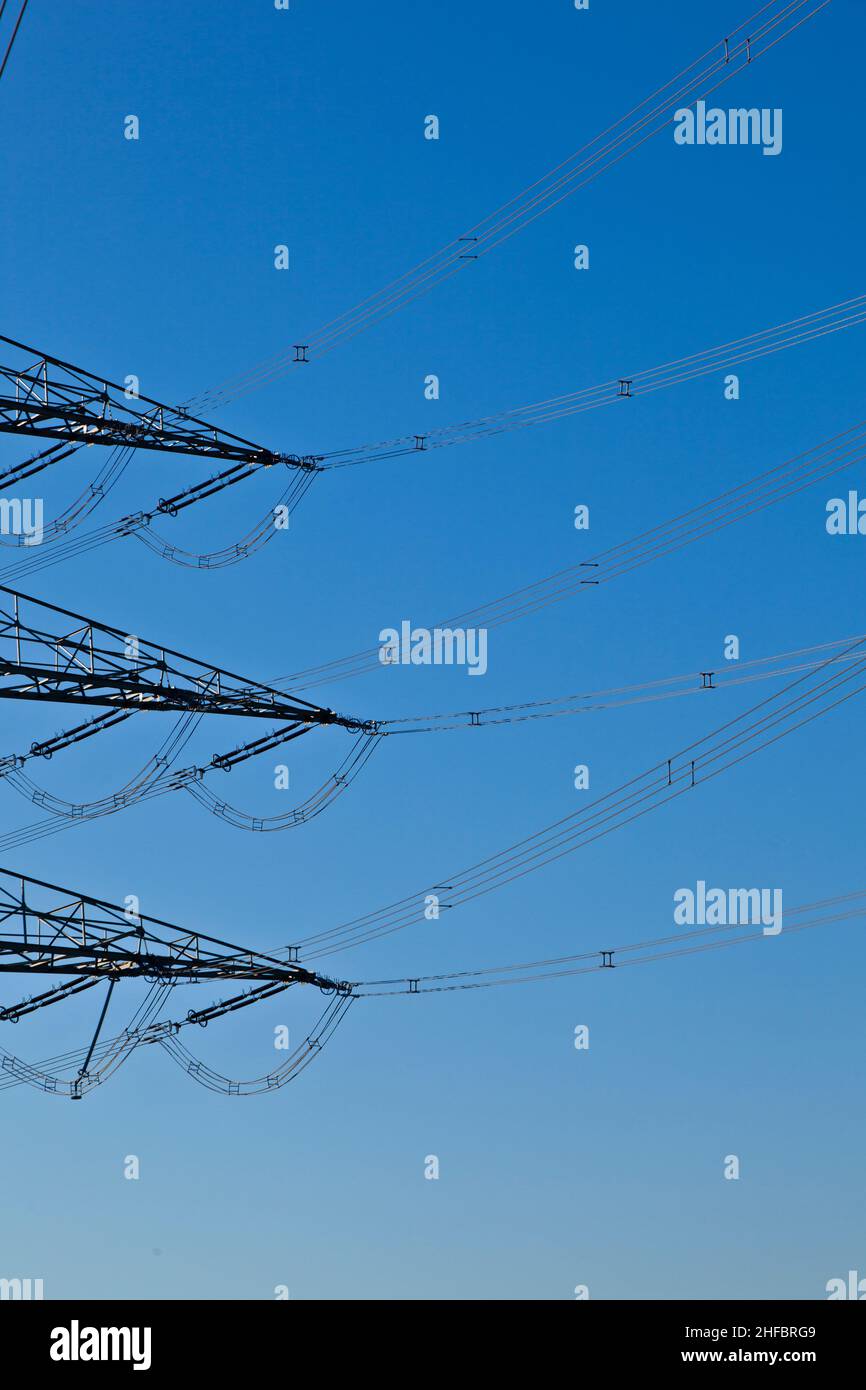 electrical tower in beautiful landscape with sky Stock Photo - Alamy