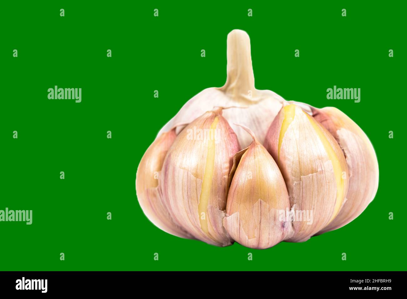 Garlic in vibrant color background Stock Photo - Alamy