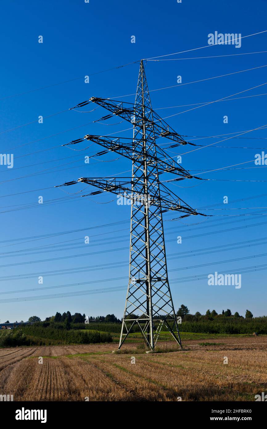 electrical tower in beautiful landscape with sky Stock Photo - Alamy
