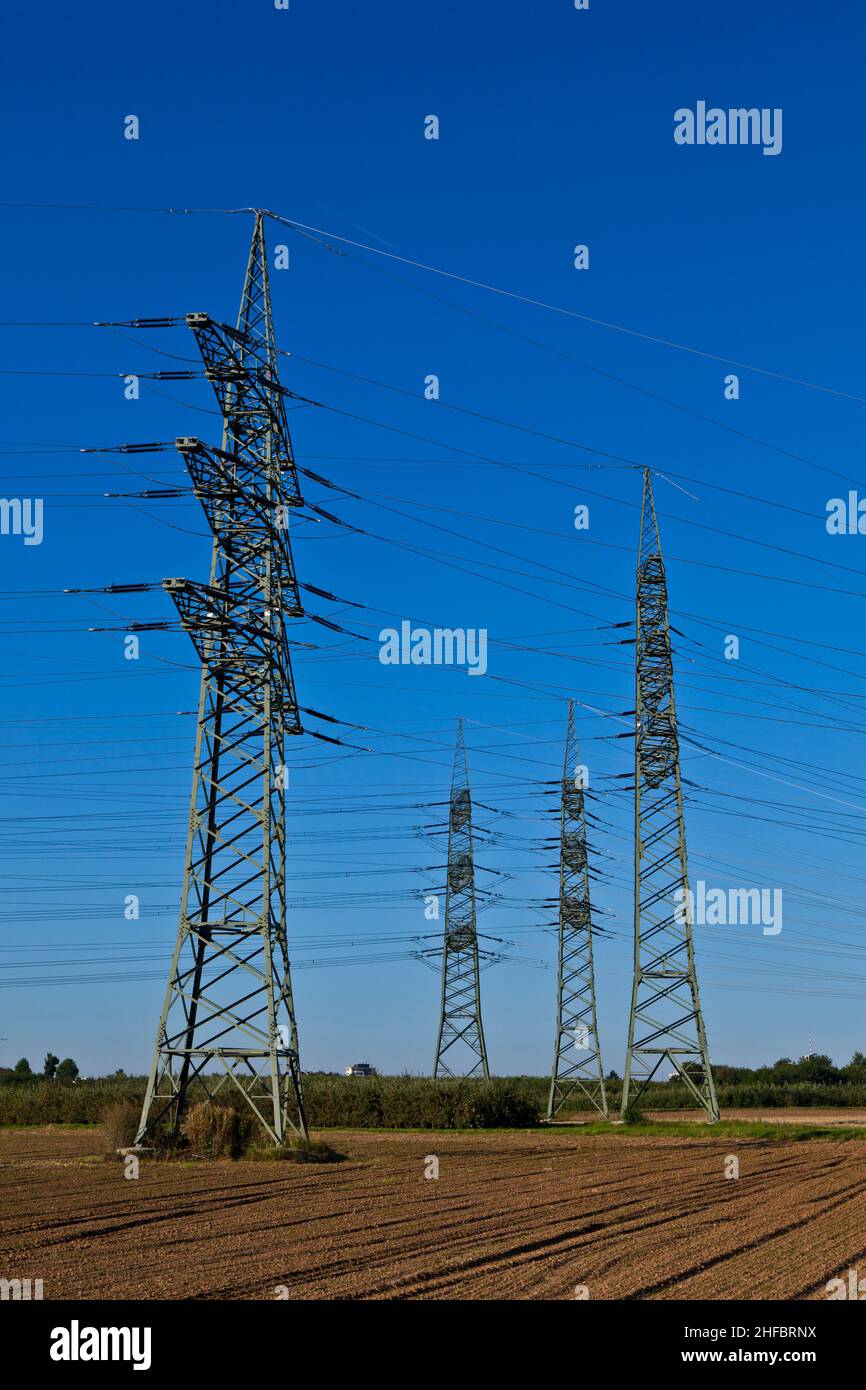 electrical tower in beautiful landscape with sky Stock Photo - Alamy
