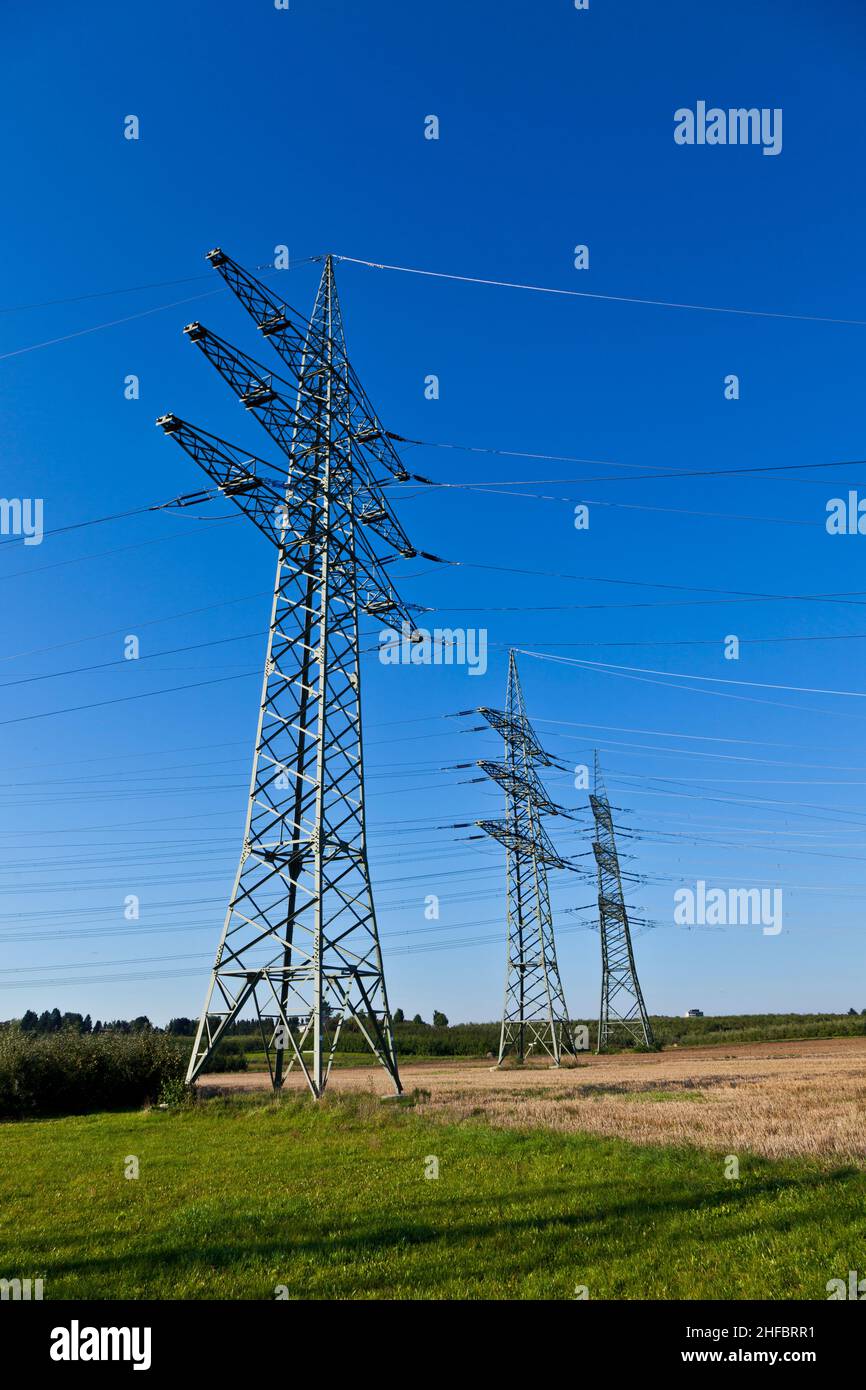 electrical tower in beautiful landscape with sky Stock Photo - Alamy