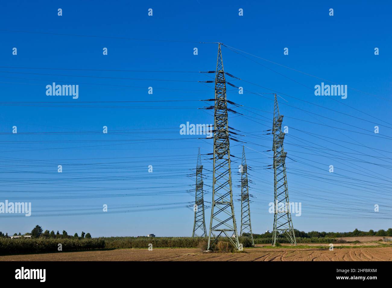 electrical tower in beautiful landscape with sky Stock Photo - Alamy