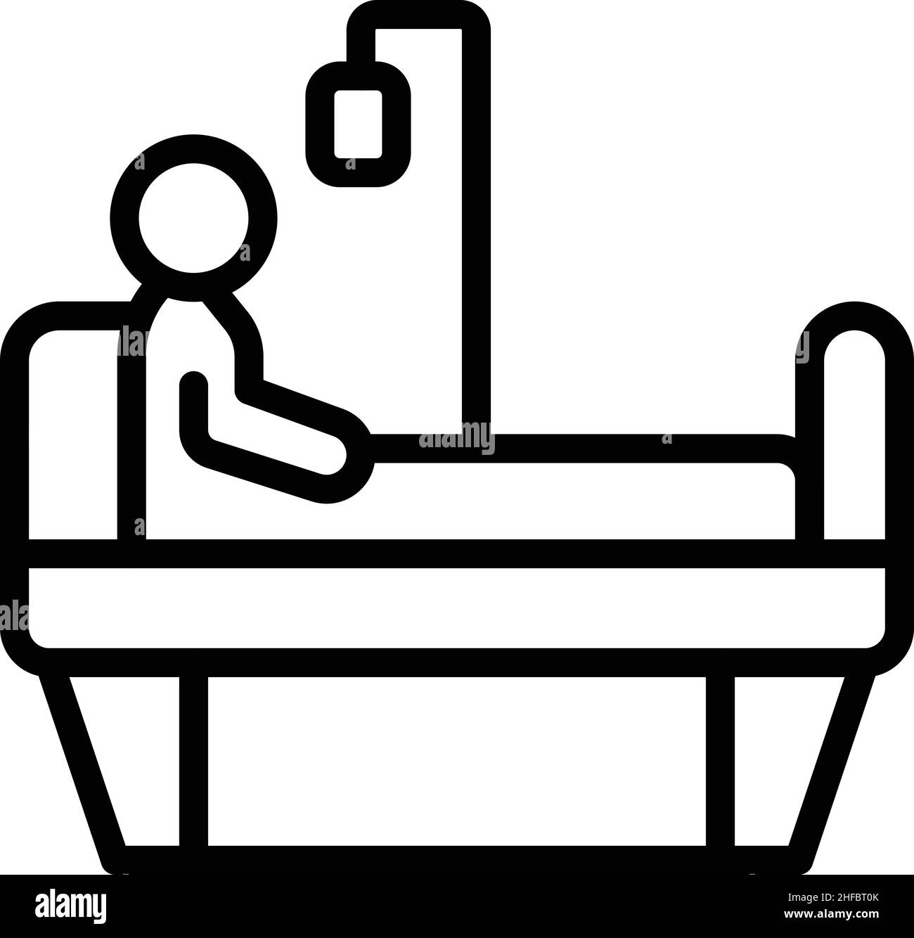 Hospital medical bed icon outline vector. Help service. Doctor care ...