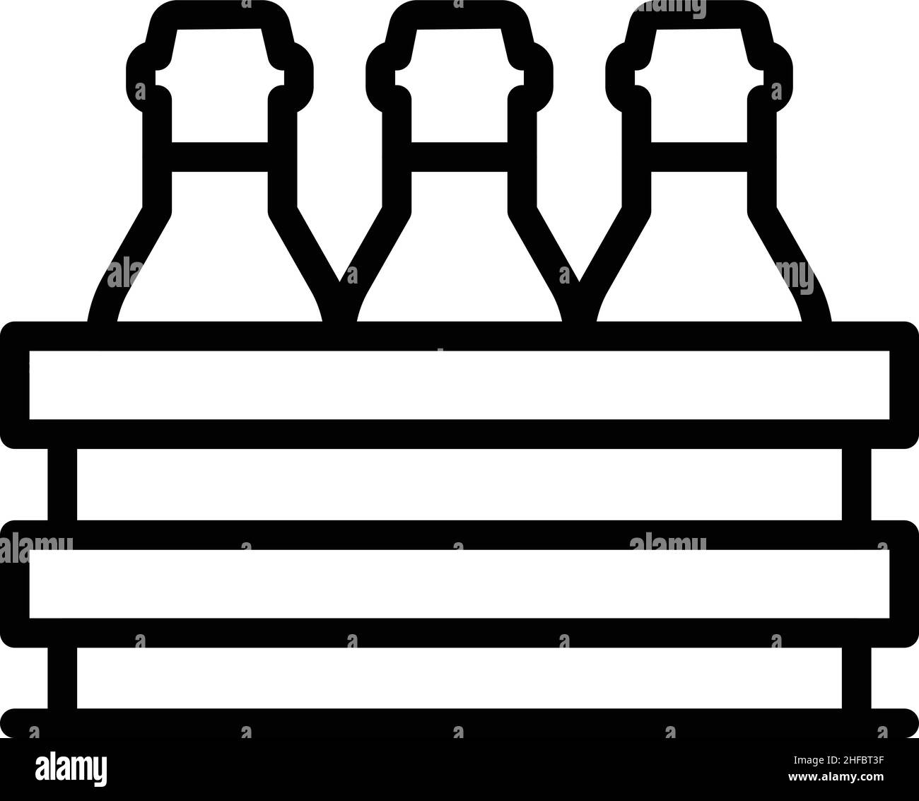 Wood beer box icon outline vector. Tank drink. Beer brewery Stock ...