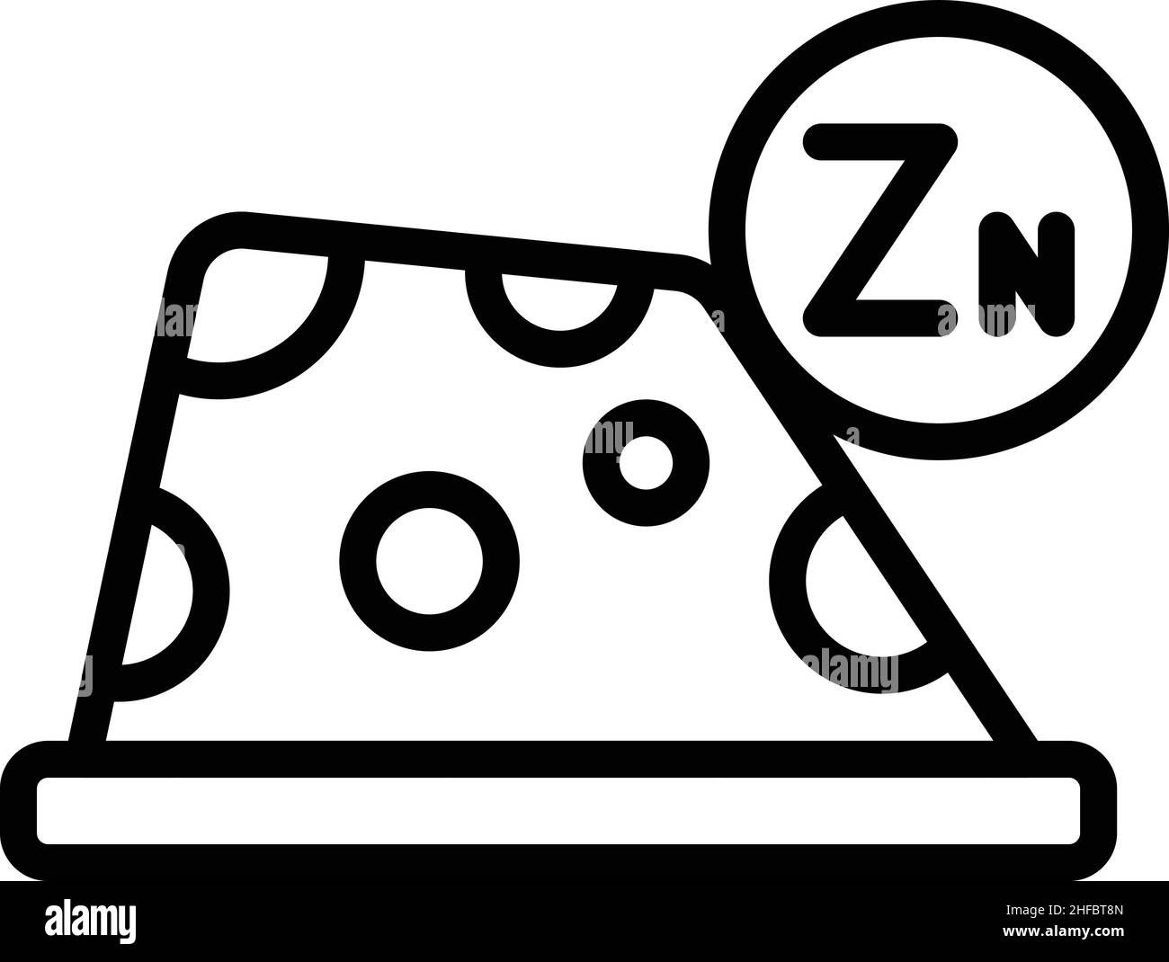 Zn food icon outline vector. Zinc vitamin. Rich chemical Stock Vector ...