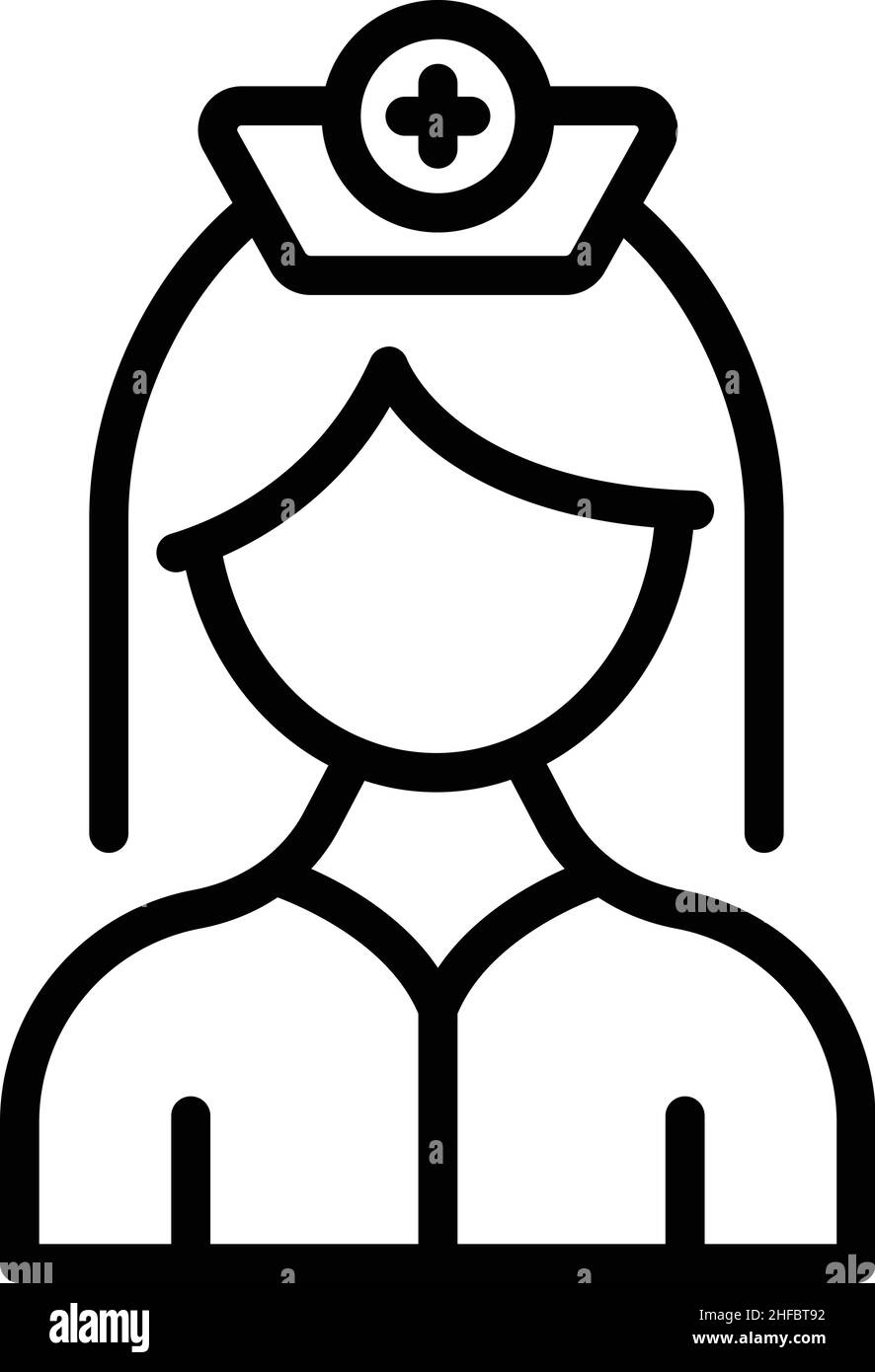 Nurse treatment icon outline vector. Person day. Female staff Stock ...