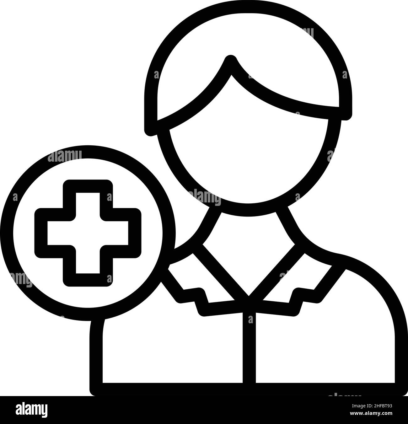 Nurse care icon outline vector. Health clinic. Day patient Stock Vector ...
