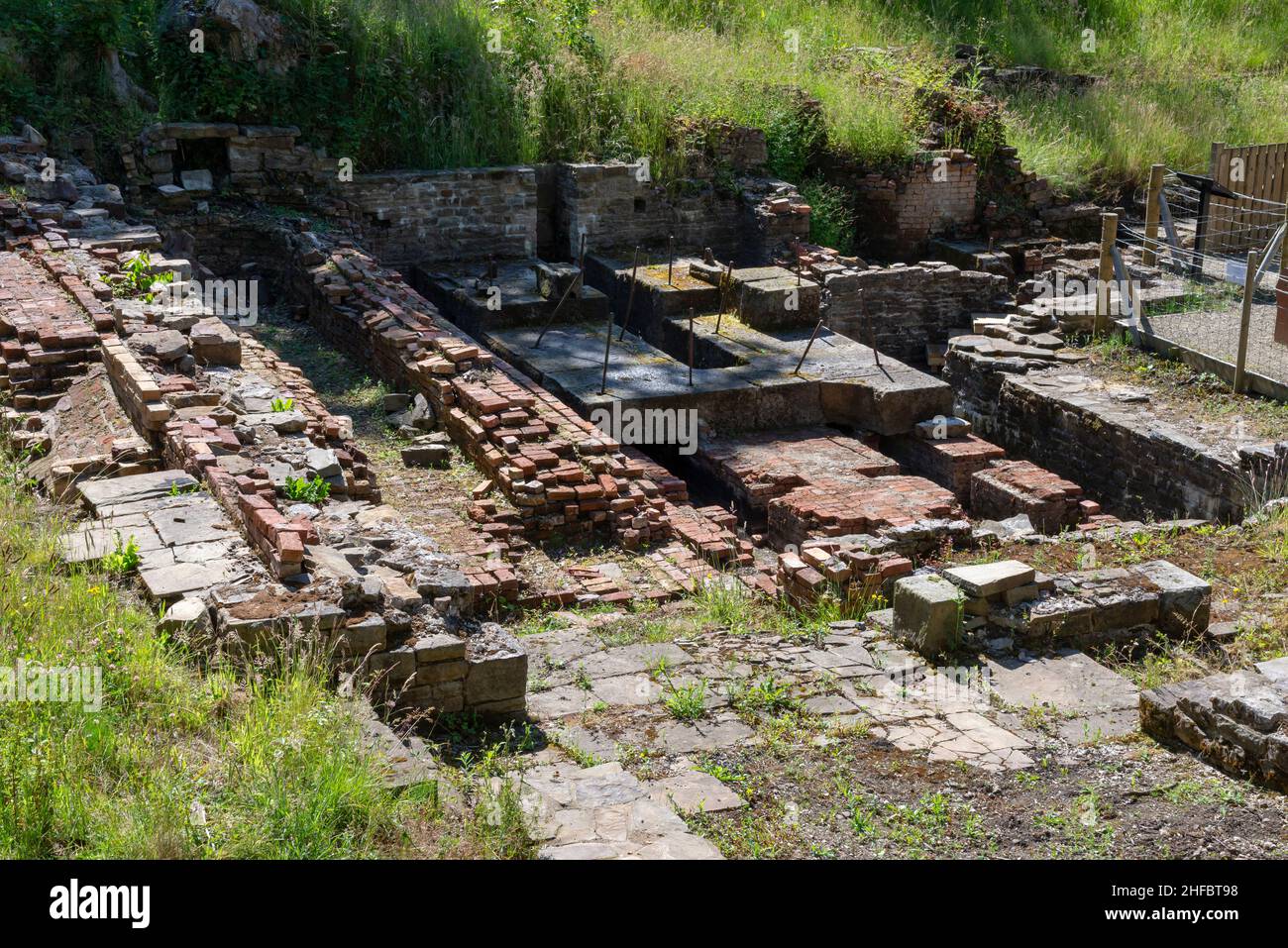 Excavated ruins of Samuel Oldknow's 'Mellor Mill' near Marple in ...