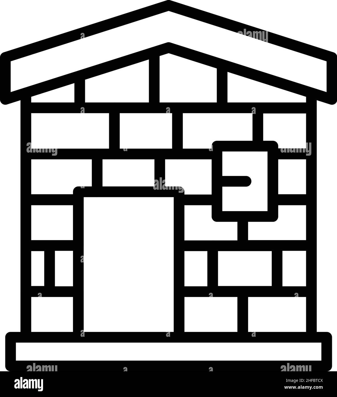 House brick mortar icon outline vector. Wall building. Build worker ...
