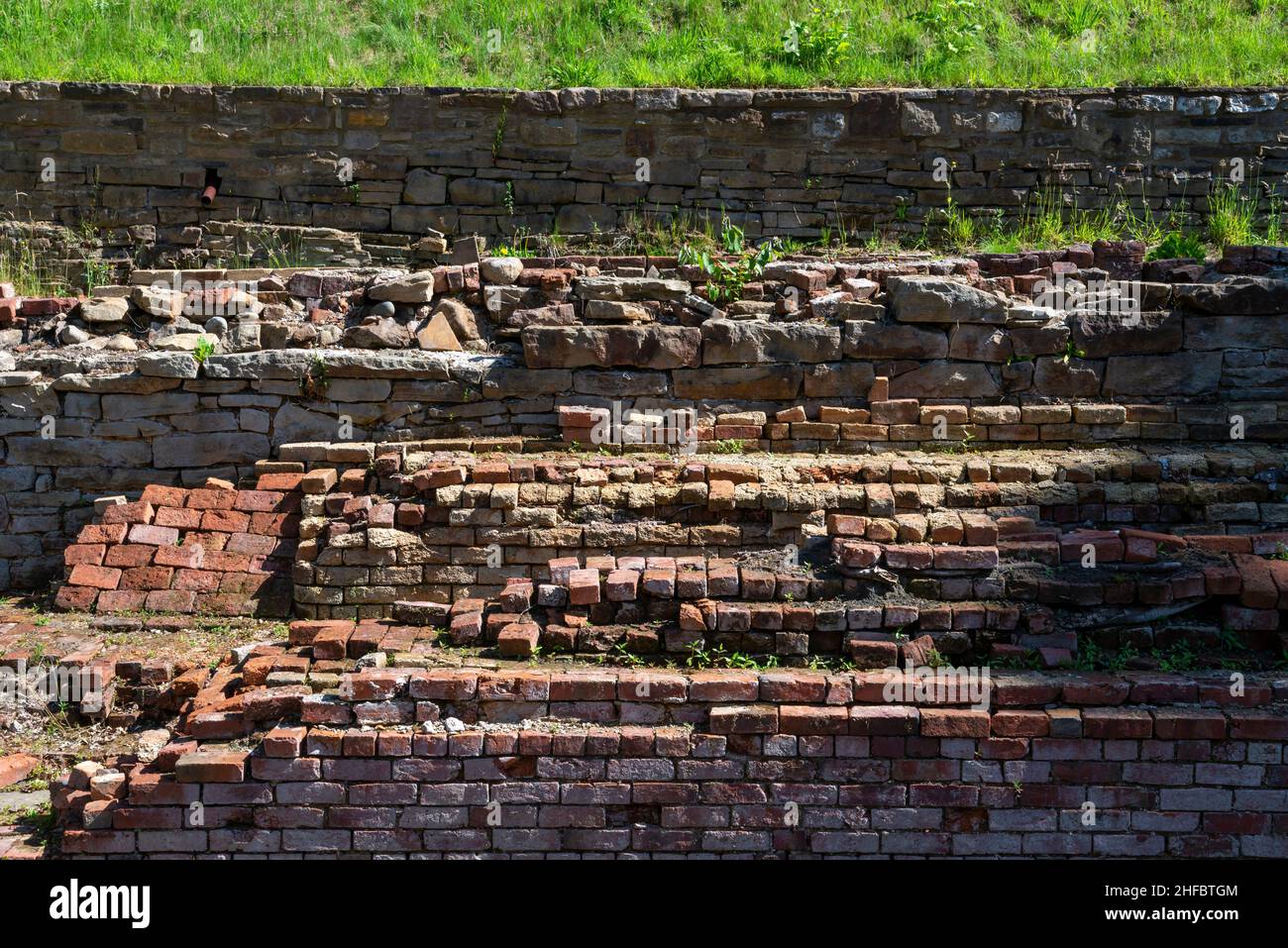 Excavated ruins of Samuel Oldknow's 'Mellor Mill' near Marple in ...