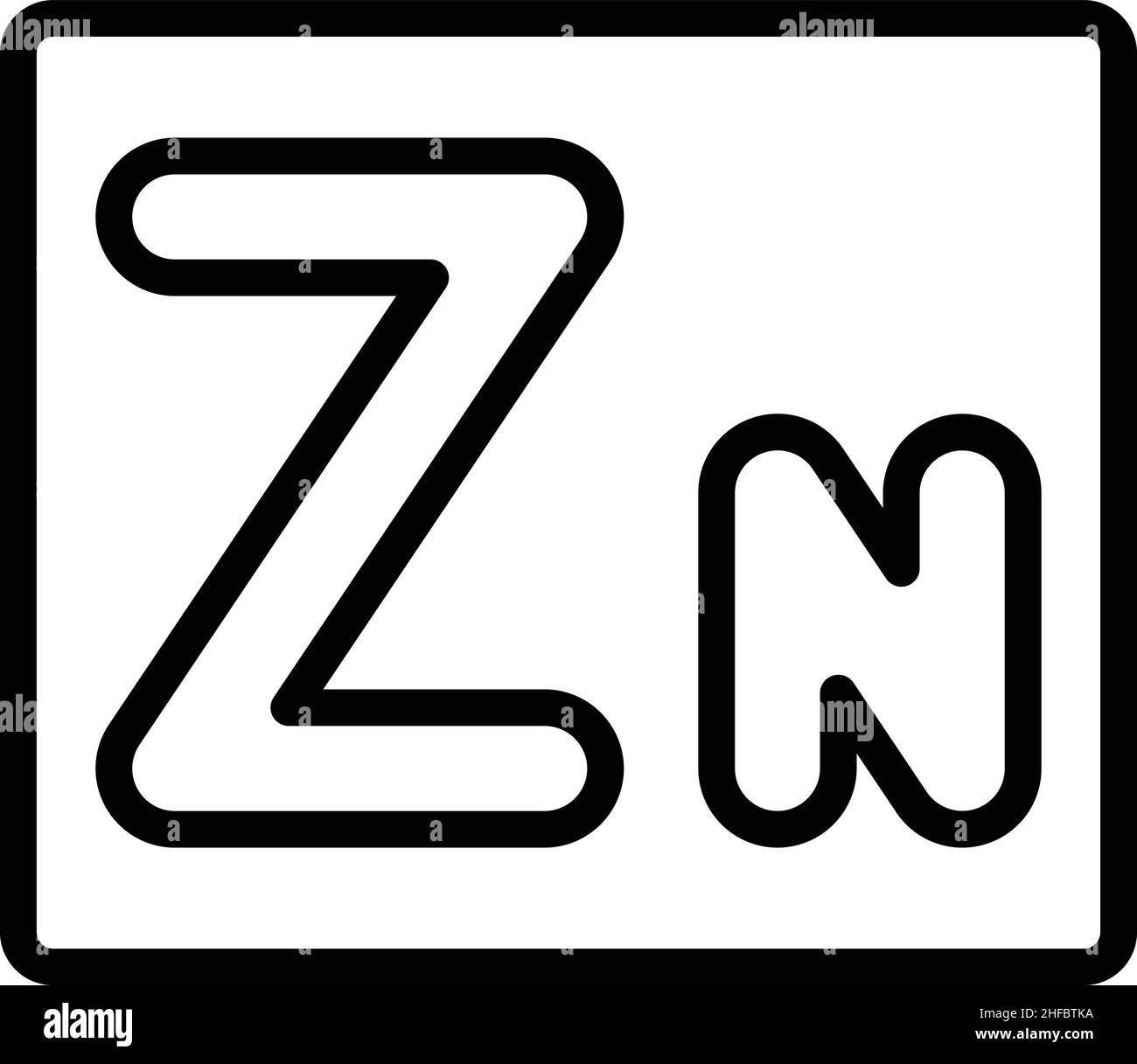 Zn complex icon outline vector. Mineral supplement. Zinc vitamin Stock ...