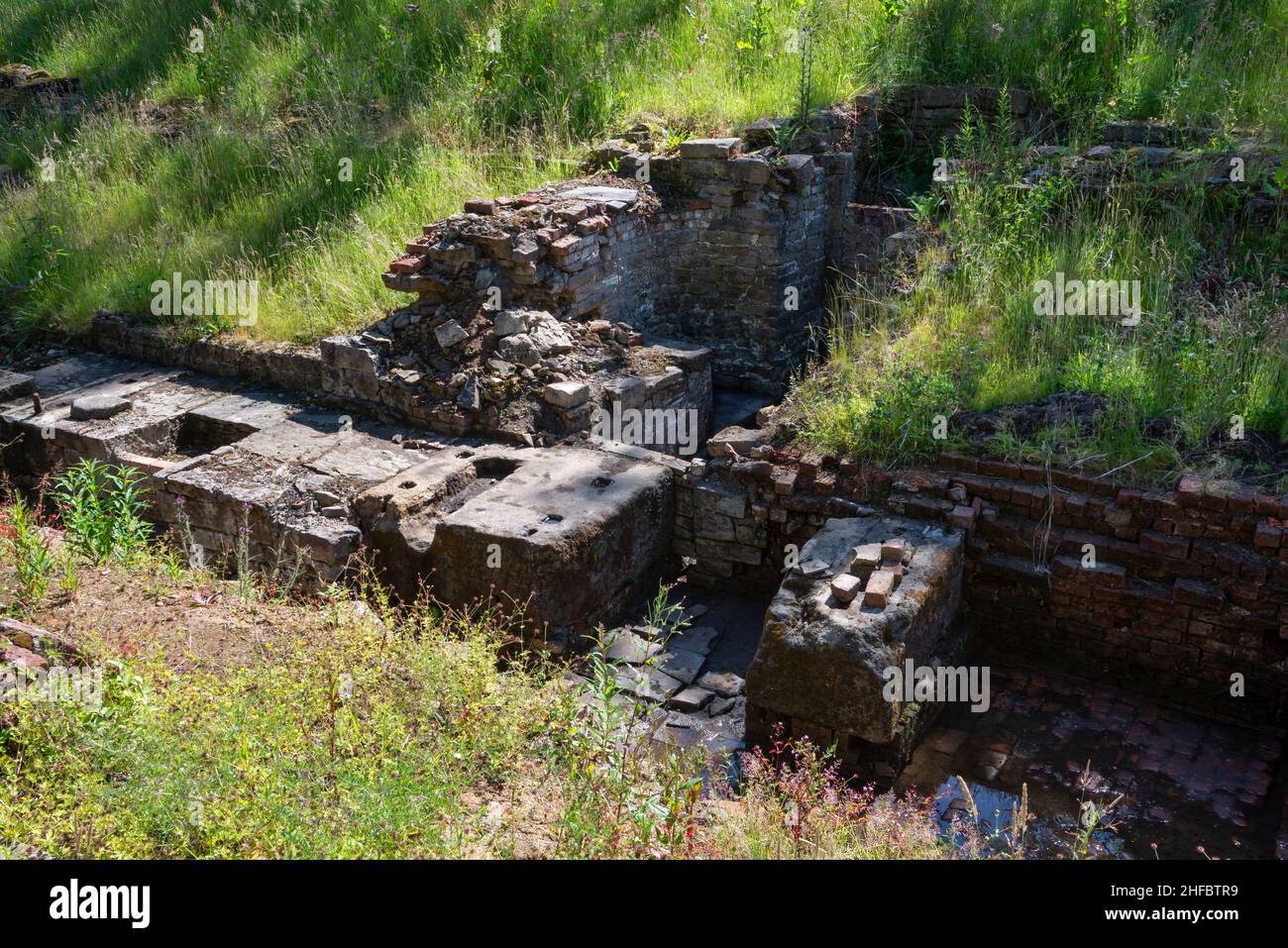 Excavated ruins of Samuel Oldknow's 'Mellor Mill' near Marple in ...