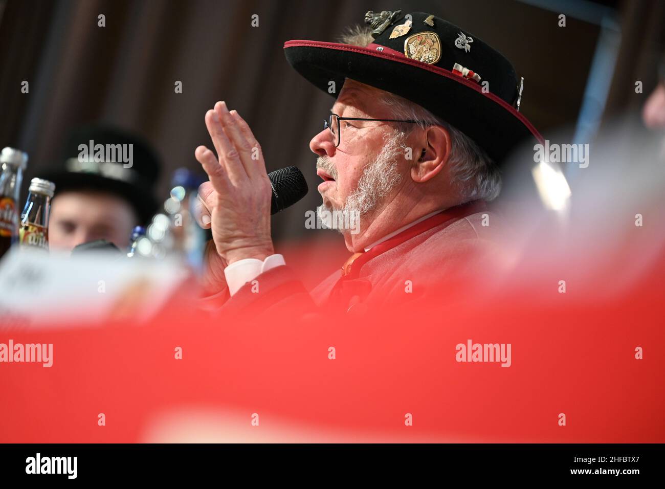 Aulendorf, Germany. 15th Jan, 2022. Roland Wehrle, president of the ...