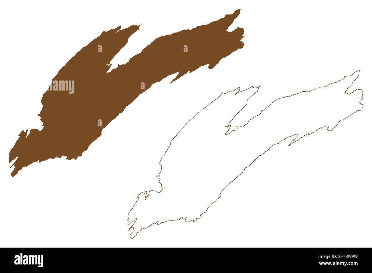 Alsta island (Kingdom of Norway) map vector illustration, scribble ...