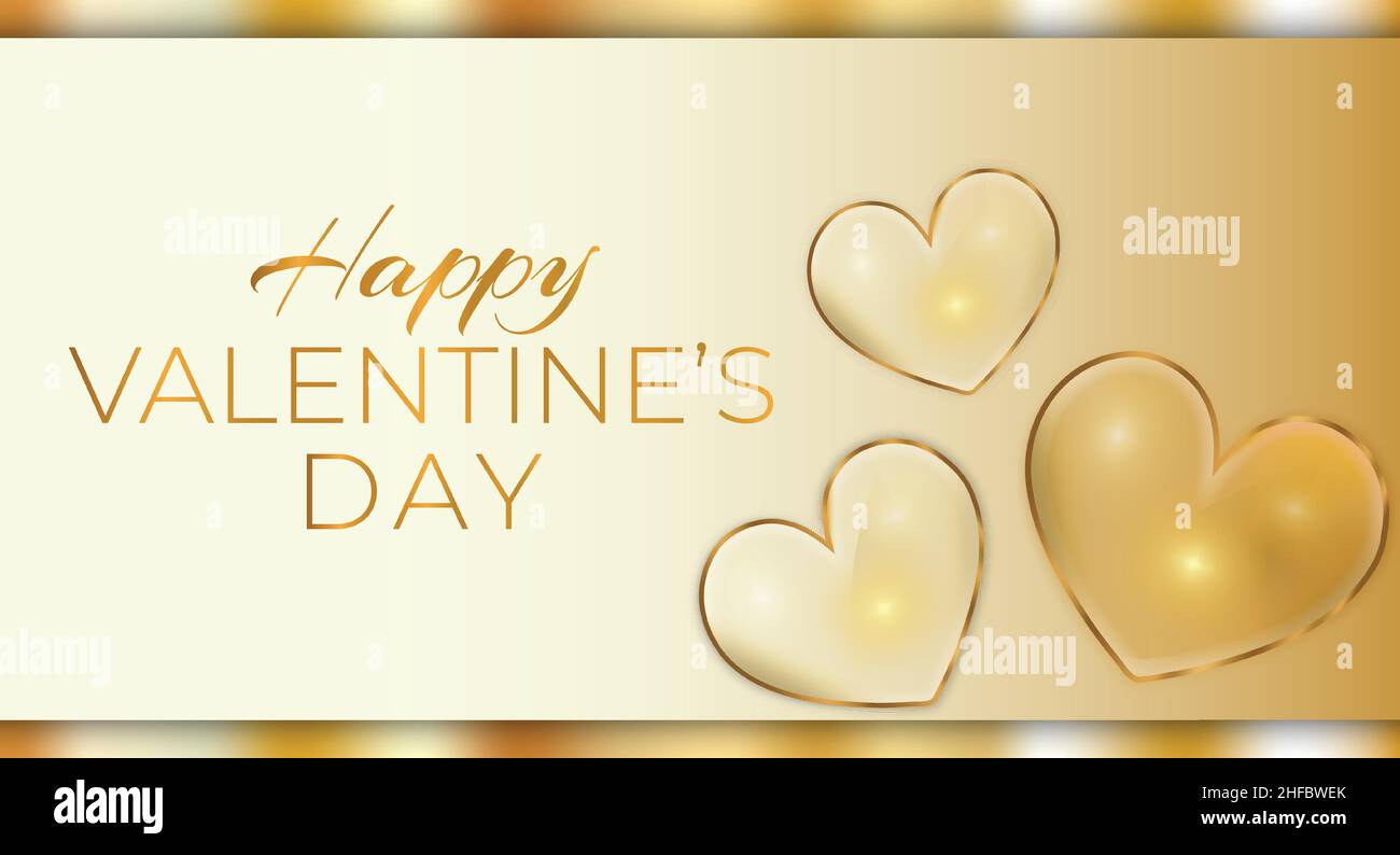 Gold Happy Valentine's Day Background Illustration Stock Vector Image ...