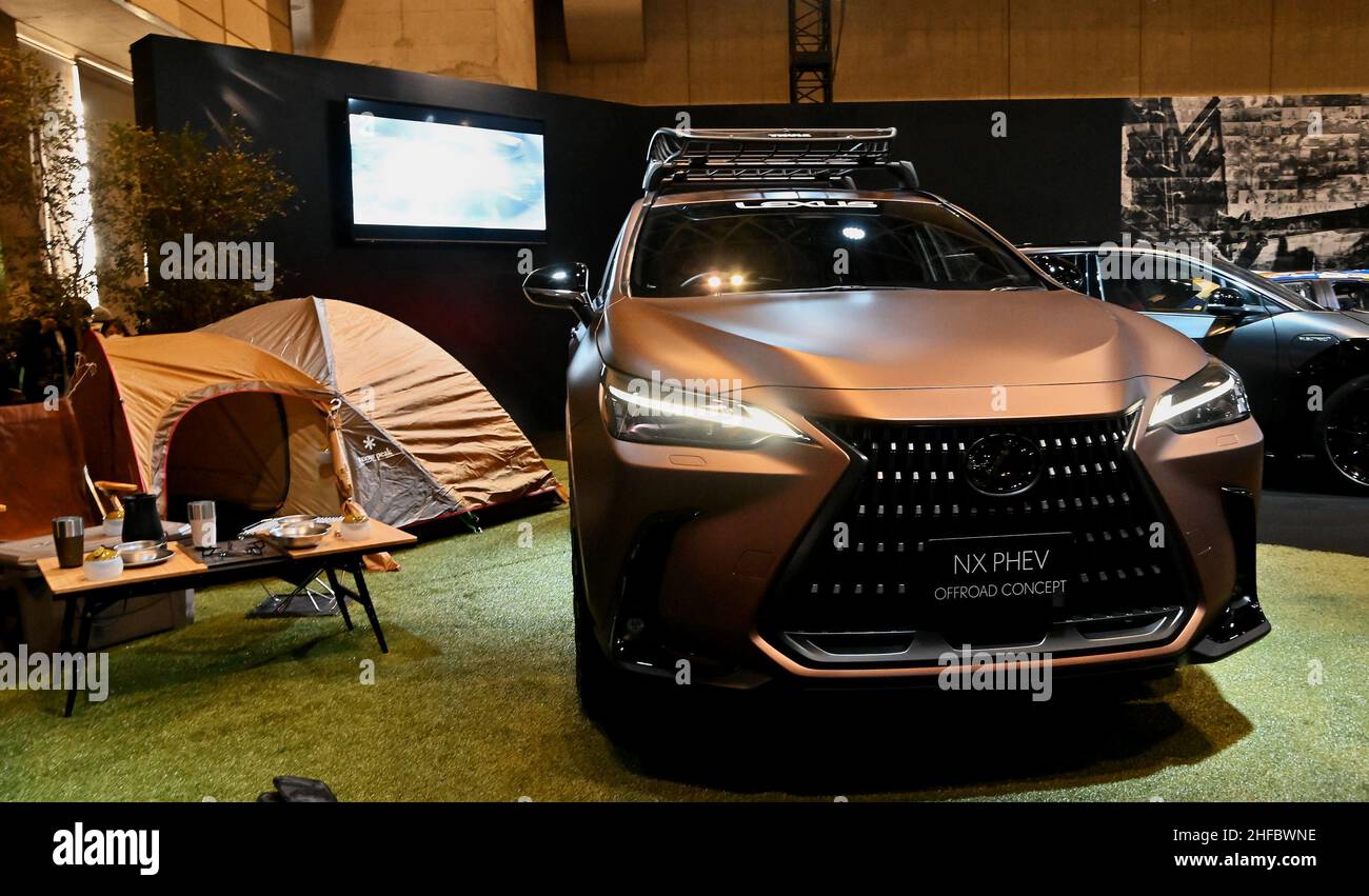Chiba, Japan. 15th Jan, 2022. Lexus "NX PHEV Offroad" is seen displayed ...