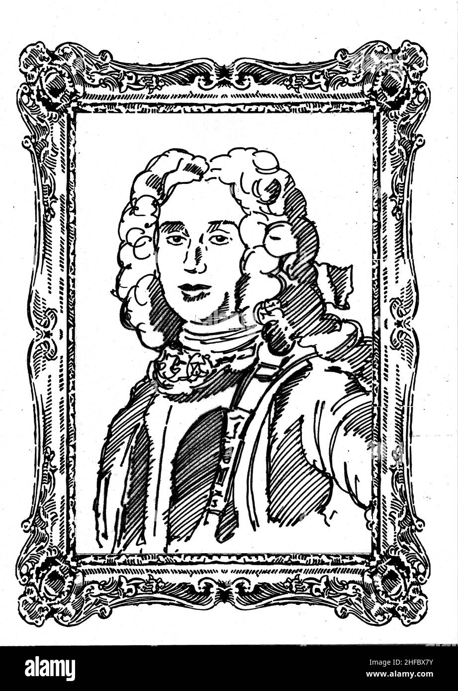 Sketch of a portrait of a nobleman Stock Photo - Alamy