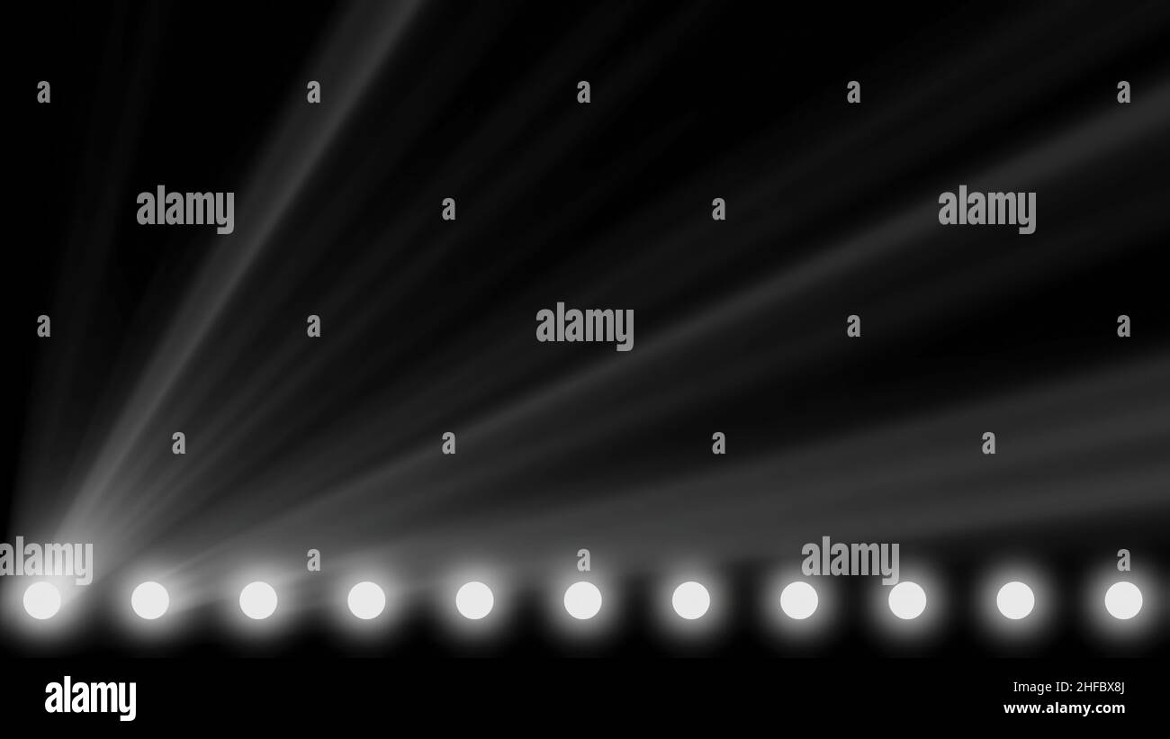 Animation of stage lights frame. Bright shiny stage lights flashing ...