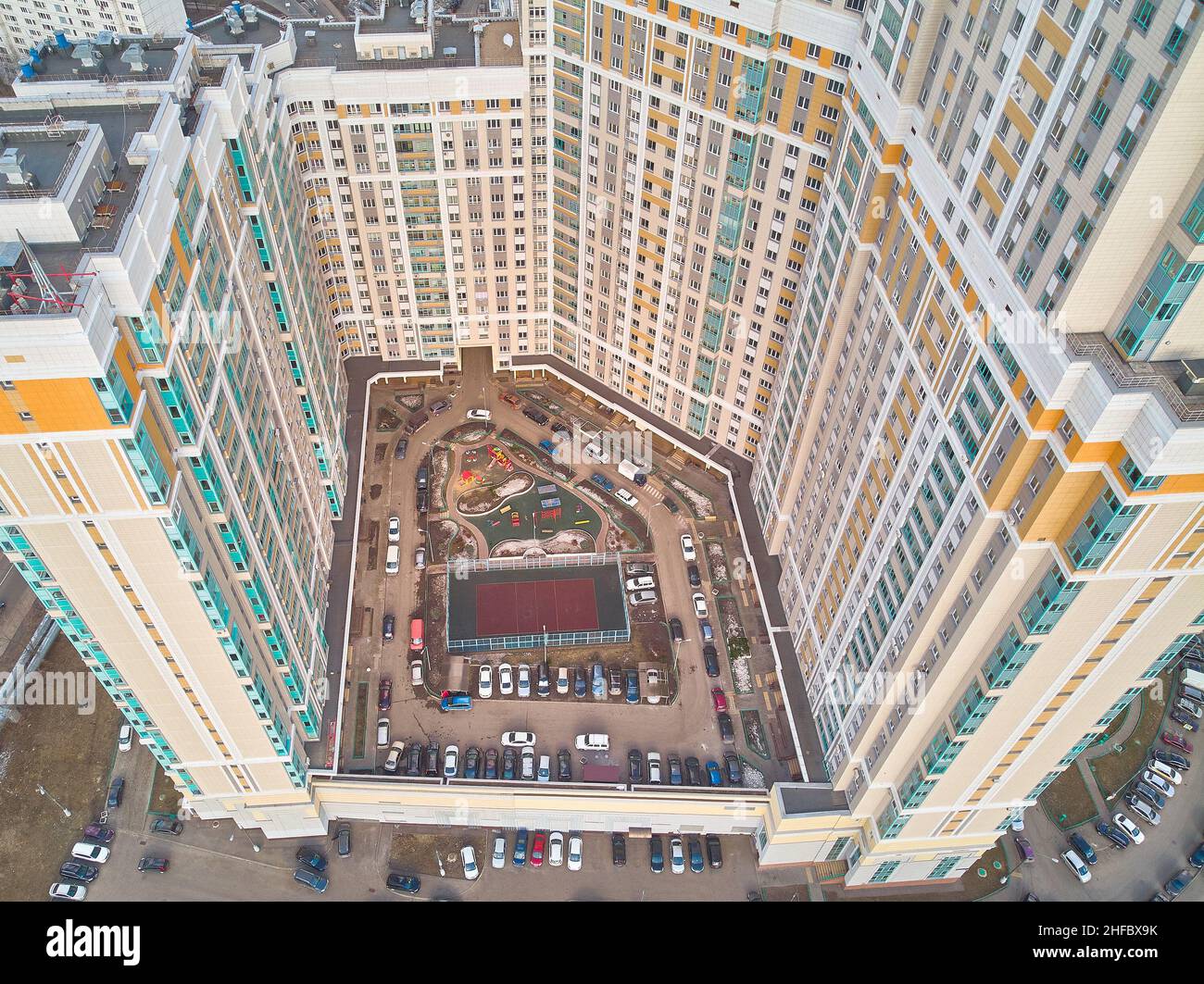 Courtyard of multi-storey building Stock Photo - Alamy