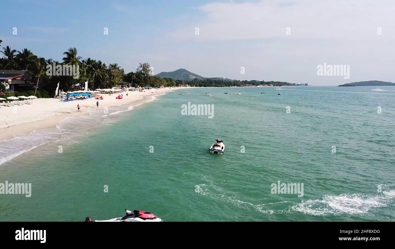 Top View of Paradise Beach. Beautiful tropical island with sand beach ...