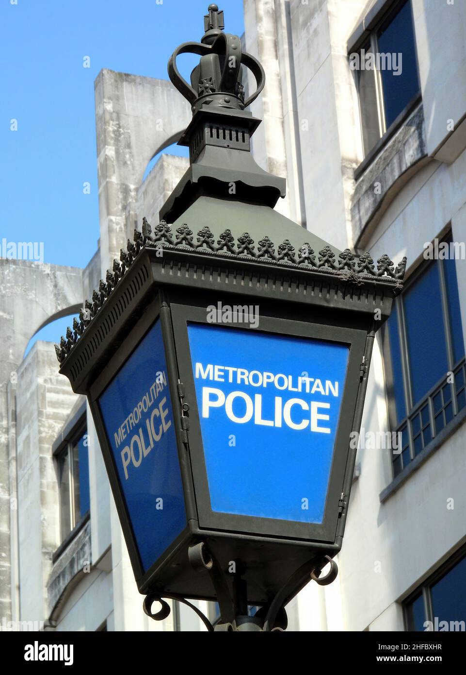 Traditional Victorian blue police lamp sign which is one of the ...