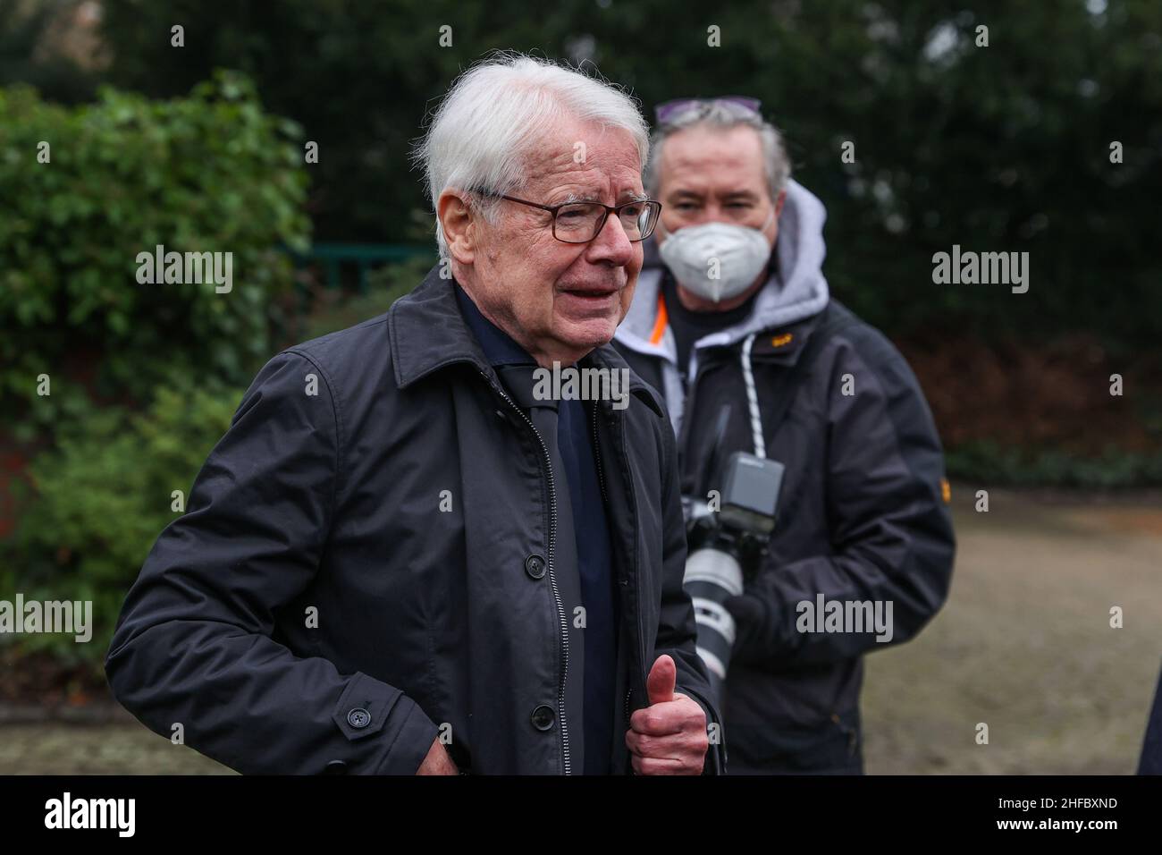 Gelsenkirchen, Germany. 15th Jan, 2022. Reinhard Rauball arriving at ...