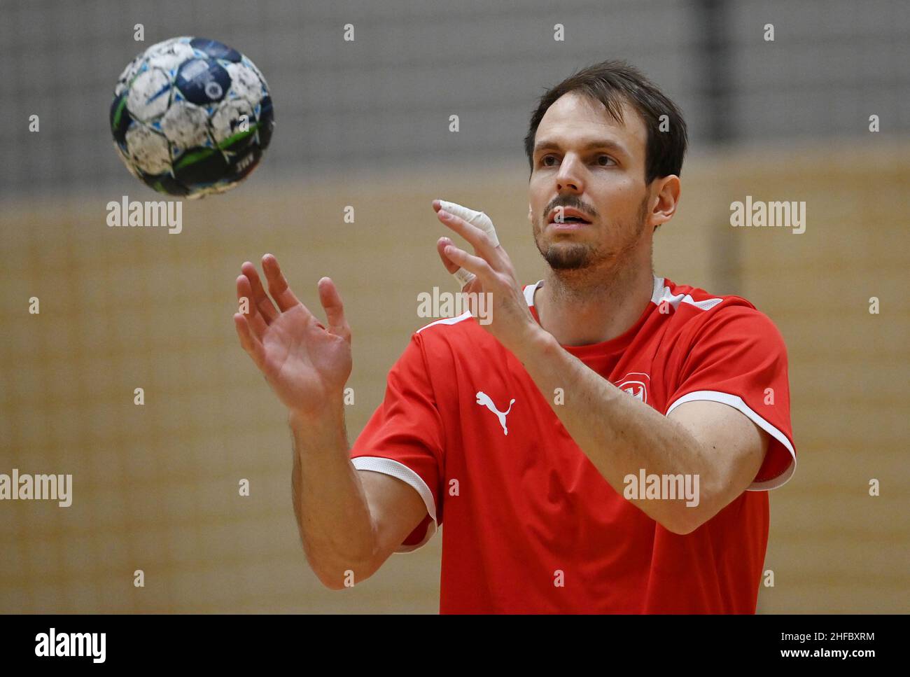 Bratislava, Slovakia. 15th Jan, 2022. Kai Häfner takes part in the ...