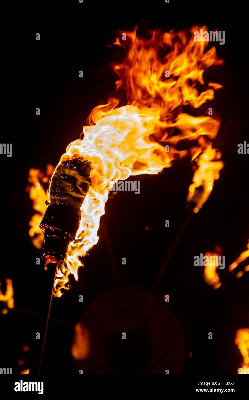A close up of a flaming torch Stock Photo - Alamy