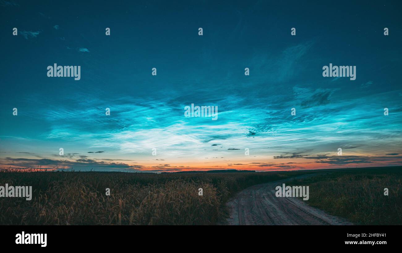 Time Lapse 4K Night Starry Sky With Glowing Stars Above Countryside ...