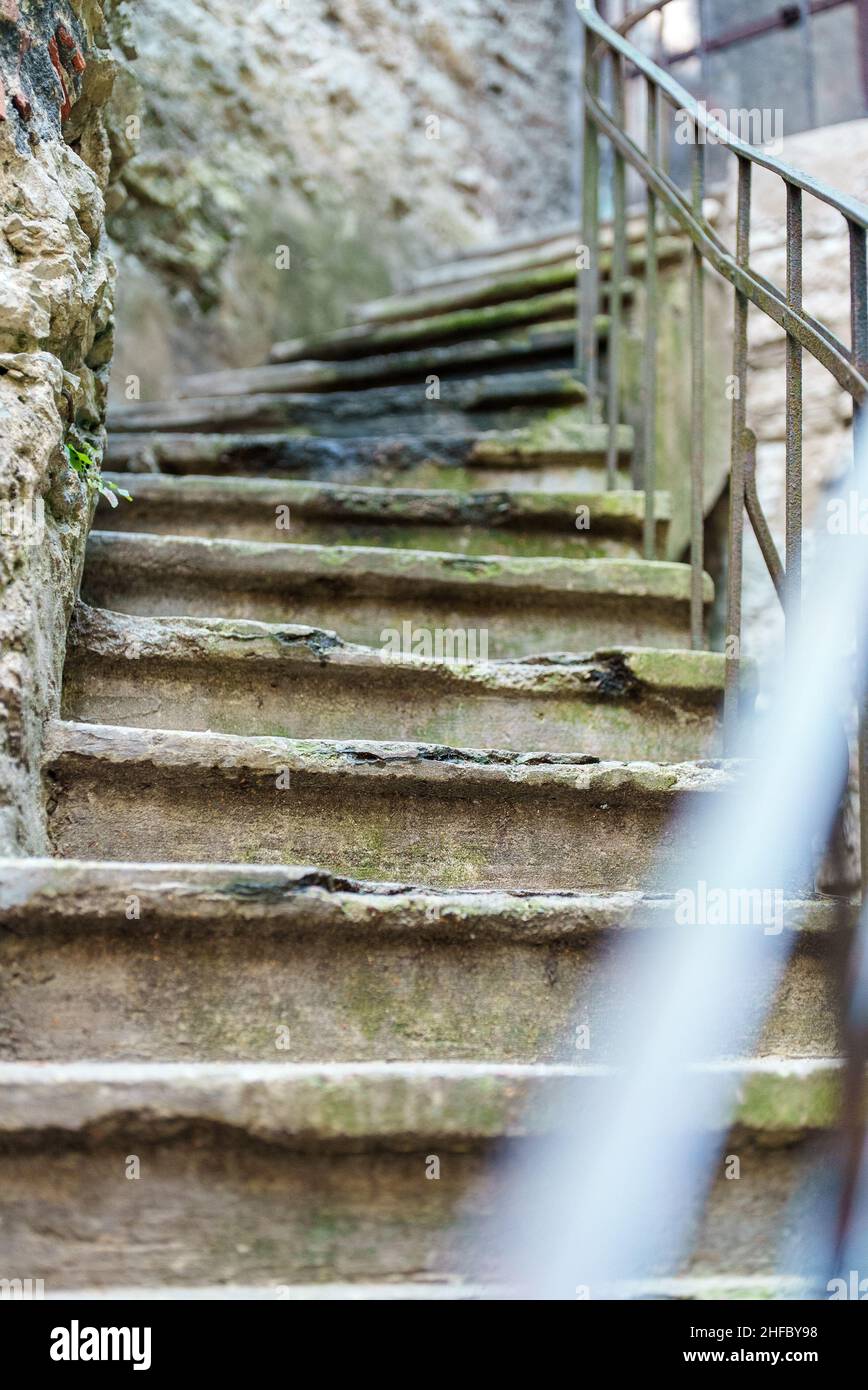 Ancient stone staircase in hi-res stock photography and images - Alamy