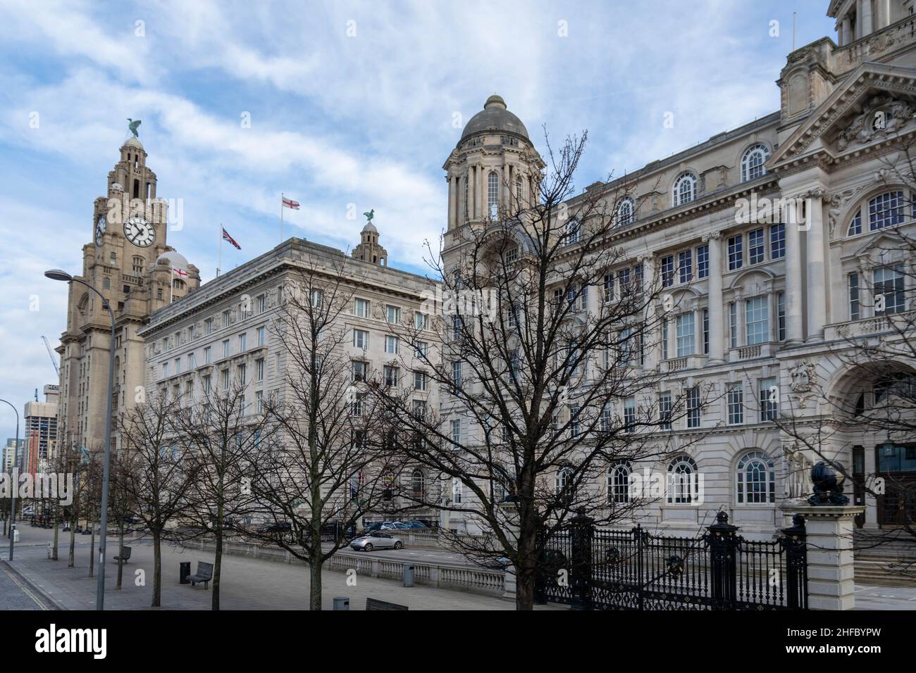 Liverpool, UK - 6 January 2020: Royal Liver Building is one of ...