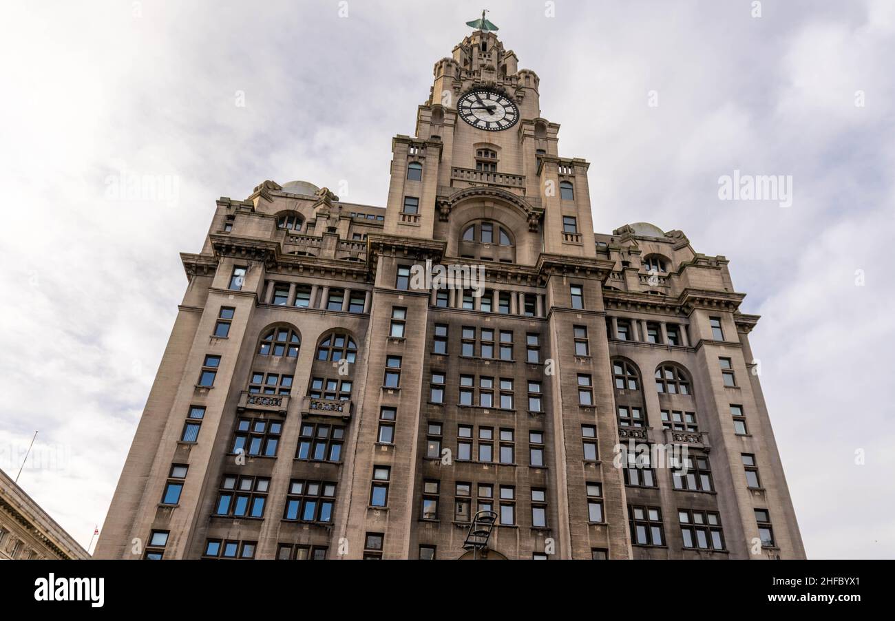 Isolated image of the famous Royal Liver Building, one of Liverpool's ...