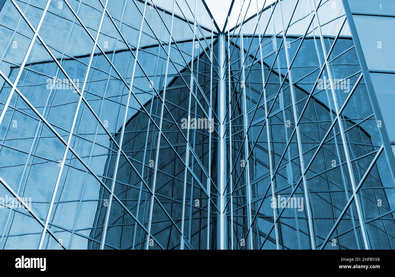 Modern office building with blue square windows Stock Photo - Alamy