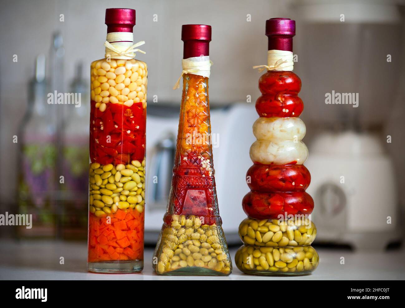 Bottles of Pickles Stock Photo - Alamy