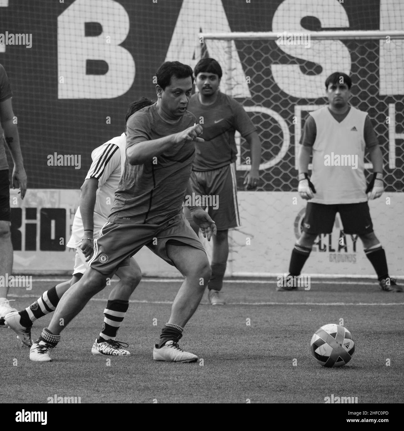 New Delhi, India - July 01 2018: Footballers of local football team ...