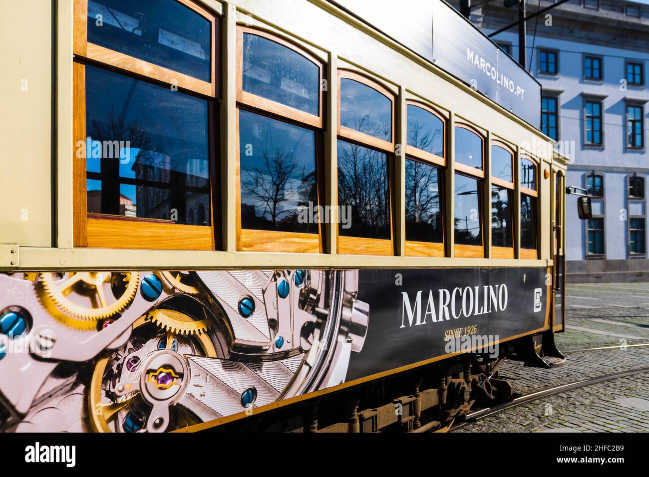 Lisbon, Portugal - 18th November 2019: Vintage wooden tram in city ...