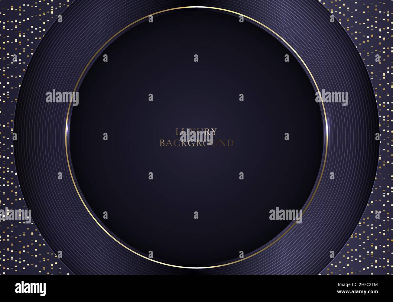 Abstract 3D elegant purple circle pattern with golden lines rounded and ...