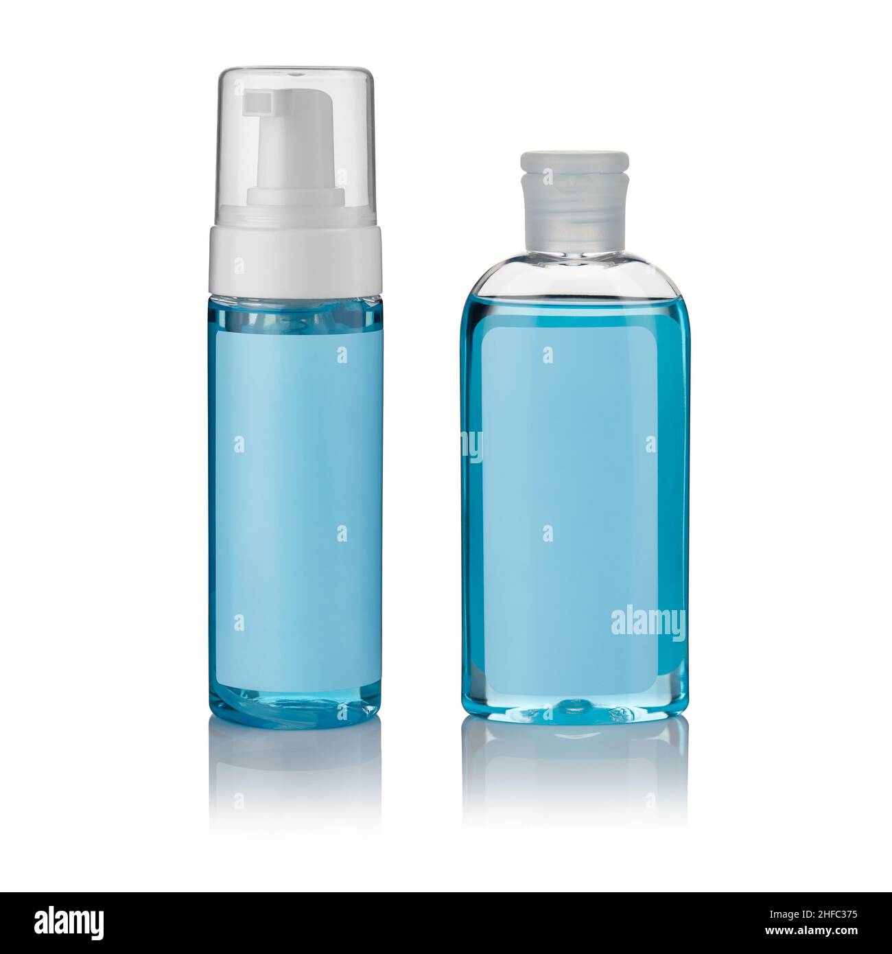 Set of color plastic containers for cosmetics and body care products ...
