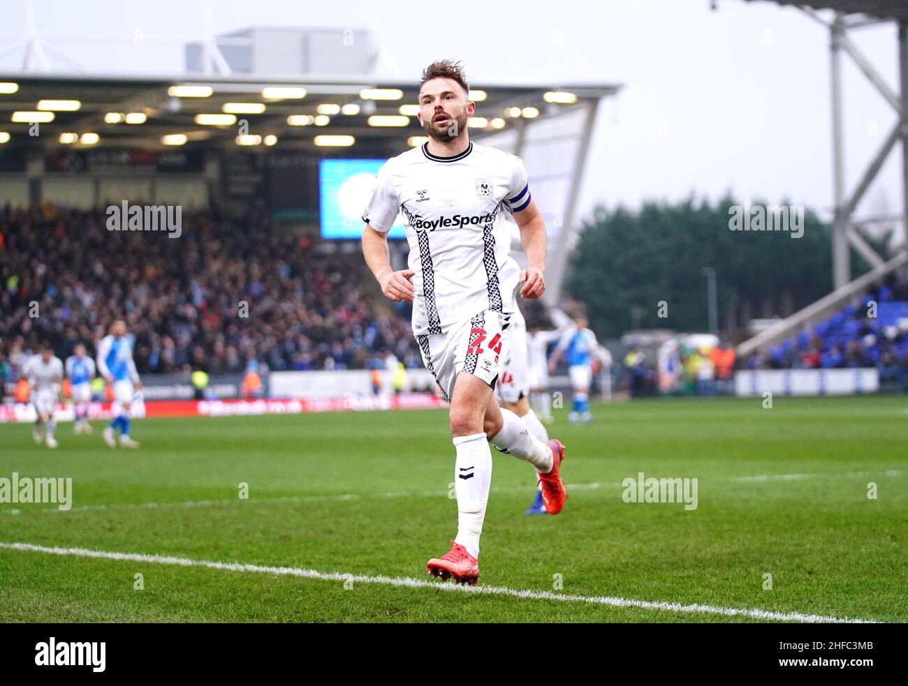 Coventry City's Matt Godden celebrates scoring their side's second goal ...