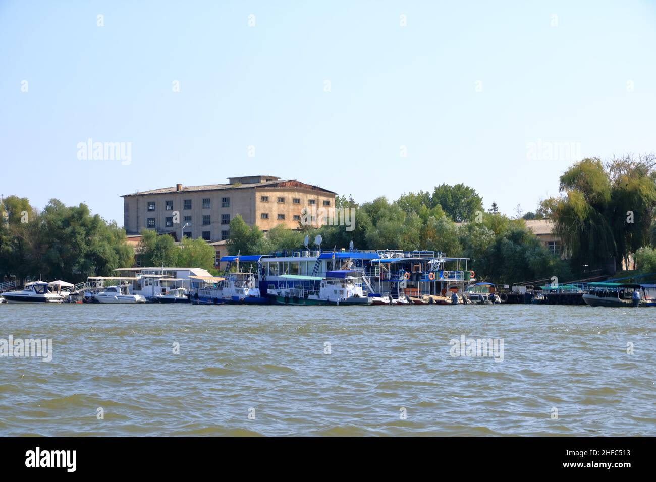 September 13 2021 - Tulcea in Romania:: View of the harbour area and ...